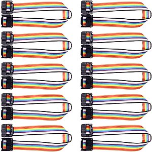 whiteeeen 10pcs 10 Pin for Flat Colorful Ribbon Cable 0.1" Pitch Female to Female Sockets About 7.87" IDC Connector