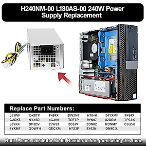LXun L240ES-00 H240ES-02 B240AM-02 240W Power Supply Compatible with Dell OptiPlex 3050 5050 7050 Mini Tower J61WF DK87P F484X DW3M7 HT04K (6Pin + 4Pin Connector)