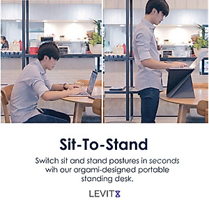Levit8 - The flat folding portable standing desk,Periwinkle,Small