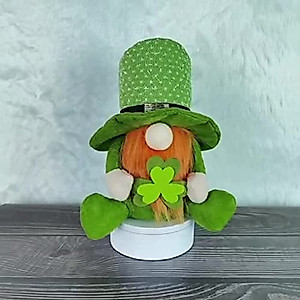 nezababy 2 PCS St Patrick's Day Decor Gnomes Plush,Patricks Day Decoration Green Home Table Elf Gnomes Decor Ornaments Sweet Patrick's Day Gifts (No LED, St Patrick's Day Gnome)