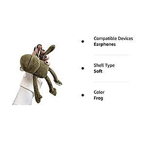 UR Sunshine Case Compatible with AirPods 1/2, Super Cute Creative Plush Style Stuffed Green Frog Earbud Case, Bag Pendant Hard PC Earphone Protection Cover Skin for AirPods1&2 +Hook