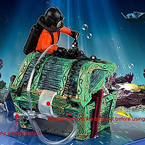 Bestgle Creative Aquarium Ornament Treasure Hunter Diver Action Figure Decoration for Fish Tank