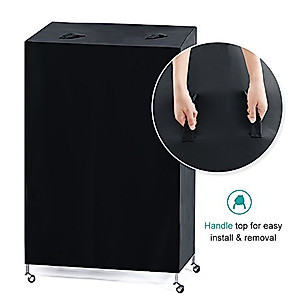 PONY DANCE Pets Product Universal Birdcage Cover Blackout & Breathable Birdcage Cover for Pets' Good Night, Large, Black, 35 L x 25 W x 47 in H