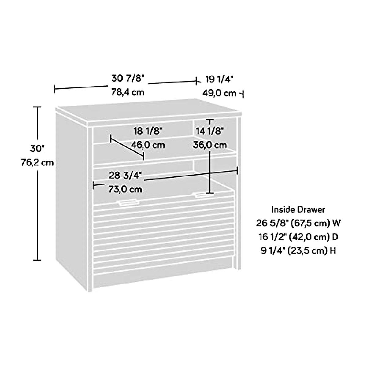Sauder Harvey Park Lateral File, Grand Walnut Finish