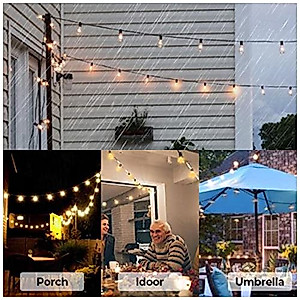 Zuske 150FT LED Outdoor String Lights, G40 Globe Patio Lights and Commercial Grade Weatherproof Strand String, Hanging String Lighting for Gazebo Bistro Backyard Garden(2x75FT)
