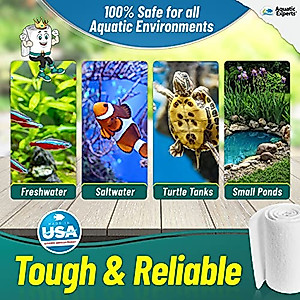 Aquatic Experts Aquarium Filter Pad, FilterFirst Aquarium Filter Media Roll for Crystal Clear Water - Filter Floss for Fish Tank Filters, 12 by 72 by ⅜ Inch to ½ Inch Thick