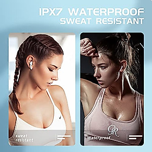 Menzluio Wireless Earbuds, Bluetooth Ear Buds True Wireless Headphones,in-Ear Bluetooth Earphones,HiFi Stereo Touch Control, Bluetooth 5.3 Earbuds with Microphone Deep Bass for Sport/Fitness