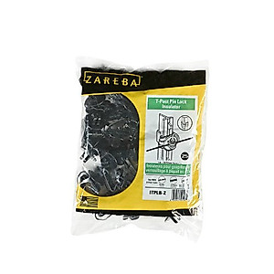 Zareba ITPLB-Z Pin-lock T-Post Insulator, 25 per Bag,Black