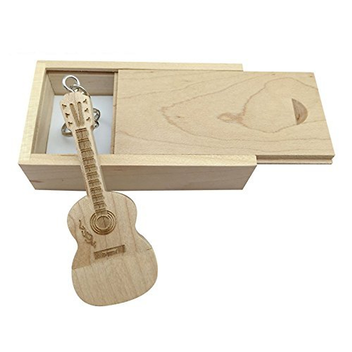 10 PCS Guitar Shaped Wood Memory Stick USB Flash Drive in Wood Box (2.0/16GB, Maple)