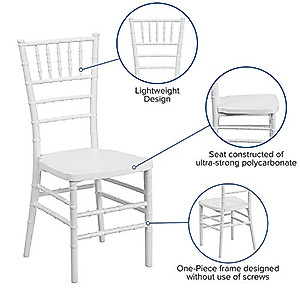 Flash Furniture HERCULES PREMIUM Series White Resin Stacking Chiavari Chair