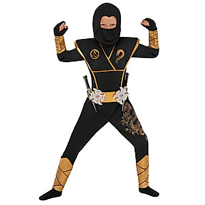 Morph Gold Ninja Costume Kids Boys Ninja Costume Halloween Costumes For Boys Kids Ninja Outfit Ninja Suit With Accessories