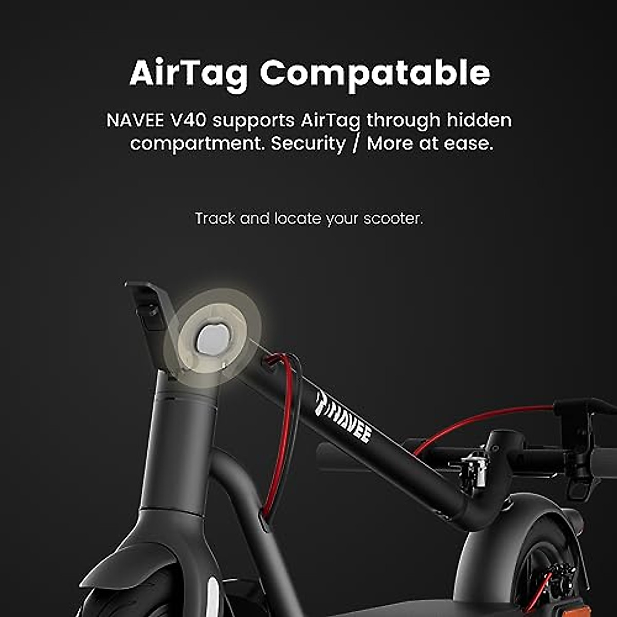 NAVEE Electric Scooter V40, 20 MPH Speed &25 Miles Range, 10" Pneumatic Tires, 700W Max Power, E-ABS and Rear Disk Brake, IP55 Waterproof, Foldable Electric Scooter for Adults, Teenager