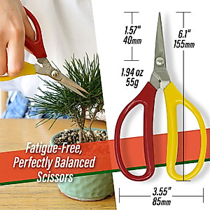 SUIZAN Japanese Trimming Scissors 6” Professional Garden Plant Flower Shears for Gardening Tools