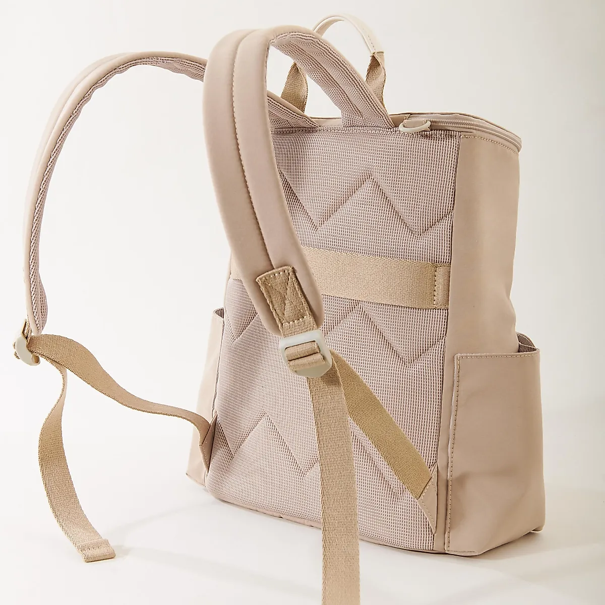 SUNVENO Diaper Bag Backpack, Large Capacity Nappy Changing Bag Featuring Bottle Pockets, Changing Pad, Stroller Clips and Comfortable Backpack Straps, Brown