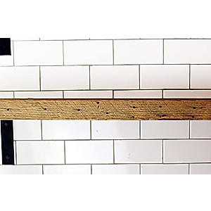Modern Timber Craft Reclaimed Wood Wall Shelves | 2" Thickness | 42" L x 6" D | Easy-to-Install | Steel Angle Shelf Brackets Included | Rustic Decoration