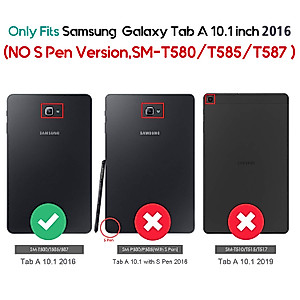 ProCase Slim Case for Galaxy Tab A 10.1 2016 SM-T580 T585 T587, Smart Cover Stand Folio Case for Galaxy Tab A 10.1 Inch Tablet -Black