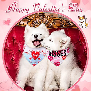 30 Pieces Mother's Day Dog Bandanas Dog Bibs Holiday Pet Costume Dog Cat Mother's Day Outfit Heart Triangle Scarf Kerchief for Small to Medium Pet Multicolor