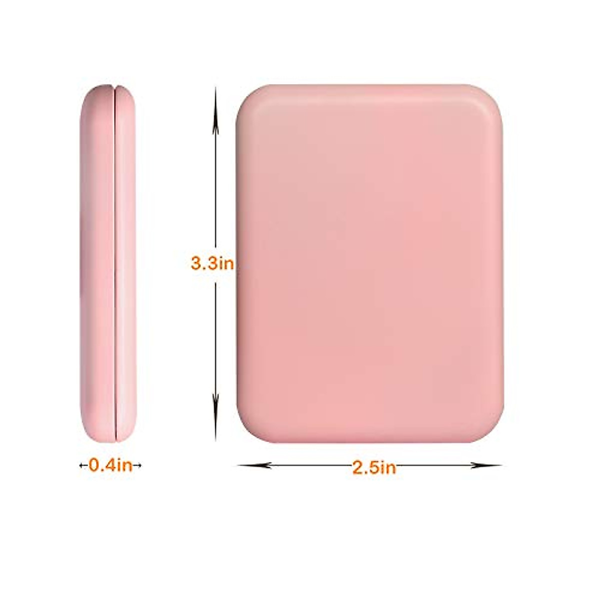 Kintion Pocket Mirror, 1X/3X Magnification LED Compact Travel Makeup Mirror, Compact Mirror with Light, Purse Mirror, 2-Sided, Portable, Folding, Handheld, Small Lighted Compact Mirror for Gift, Pink