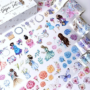 Fayware Aesthetic Washi Tape Set - 6 PET & Washi Tapes for Journaling, Scrapbooking Supplies, Bullet Journals, Planner, Arts & Crafts. Use as Stickers