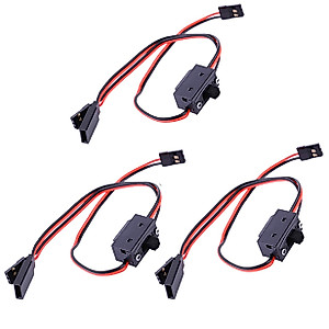 3Pack ShareGoo JR Style 3 Way Power On Off Switches RC Switch Receiver for RC Car Truck Airplane Helicopter,11.8"