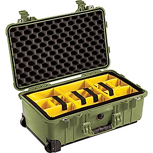 Pelican 1510 Case With Padded Dividers (OD Green), Olive Green (015100-0040-130)