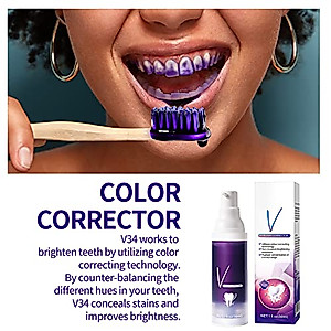 Purple Toothpaste for Teeth Whitening,Tooth Stain Removal,Teeth Whitening Purple Toothpaste, Colour Correcting, Colour Corrector, Tooth Colour Corrector,30ml,2 Pcs