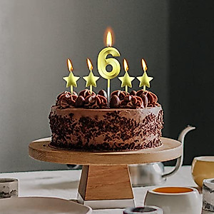 BEAN LIEVE Gold Birthday Candles - Golden Number 1 Cake Candle and Star Candles for Cake, Birthday Cake Candles Topper Decoration for Birthday、Wedding and Anniversary Party Celebration (Gold 1)