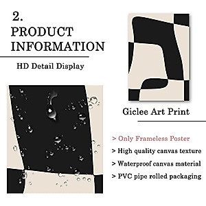 Black and Beige Canvas Wall Art Abstract Neutral Poster Beige Boho Wall Art Abstract Black Painting for Bedroom Decor Abstract Geometric Print Black and Beige Minimalist Wall Art 16x24inch No Frame