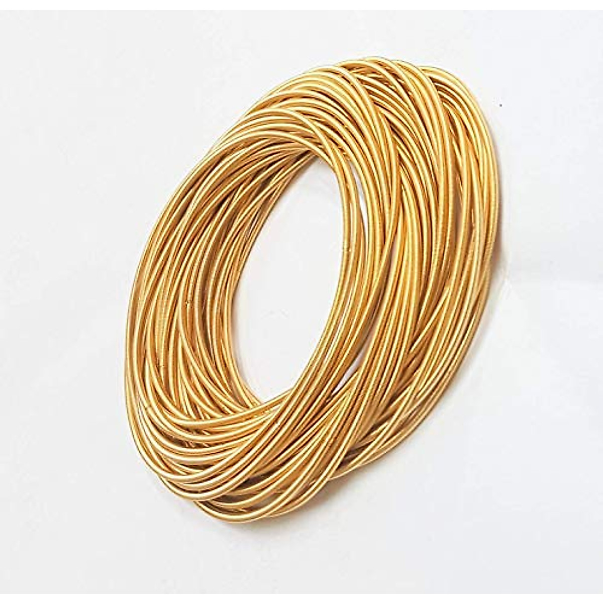 Gold Guitar String Coil Bracelets Stack Stainless Steel Set Layered Thin