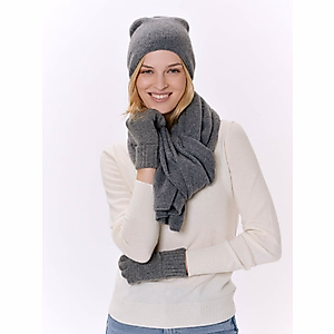 Style Republic Women’s Knitted Scarf, 100% Pure Cashmere, Beautiful European Design (Grey)