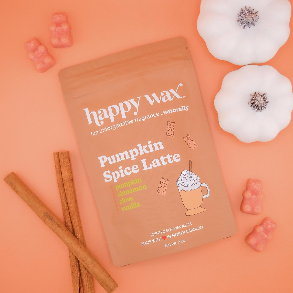 Happy Wax Fall Mix Premium Scented Natural, Non Toxic Soy Wax Melts – 6 Total Oz. of Scented Wax Melts. Includes: Fall Woods, Autumn Breeze, and Pumpkin Spice Latte