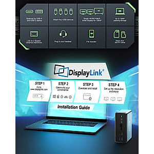 Hiearcool Docking Station,Universal USB C Docking Station,Quadruple Display Compatible for macOS Windows USB C/A Laptop 14IN1 Docking Station