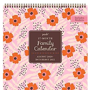Posh 17-Month 2020-2021 Family Wall Calendar