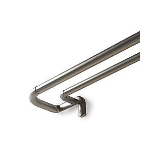 Umbra Twilight Double Curtain Rod Set – Wrap Around Design Ideal for Blackout or Room Darkening Panels, 48 to 88 Inches, Nickel