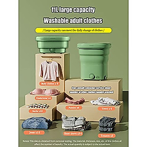 11L Mini Portable Washing Machine,Foldable Laundry Tub Underwear Foldable Washer Blue Ray Sterilization, Apartment Home Self-Driving Tour,for Baby Clothes, Socks, Towels, Great (Color : Pink)