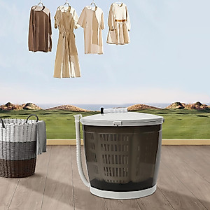 Portable Washing Machine, 2 in 1 Manual Non-Electric Washing Machine, Clothes Spin Dryer, Mini Traveling Outdoor Washing Machine, Compact Washer Spin Dryer (Grey)