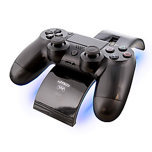 Nyko Charge Curve for PlayStation 4 - The Easiest Way to Charge your PS4 Controller - Drop and Charge Design - Low Profile - Blue Leds - Charges 2 Dualshock4 Controllers Simultaneously - PlayStation 4