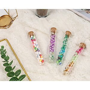 BTSD-home 20pcs Glass Test Tubes 20x120mm 25ml Clear Flat Test Tubes with Cork Stoppers for Plant Propagation, Party and Candy Storage