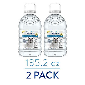 CATWATER by VETWATER | ph-Balanced and Mineral-Free Cat Water | Clinically Proven Urinary Formula | Helps Prevent Cat Urinary Issues, FLUTD | 135.2 oz, 2-Pk, Clear (CW60101-2)