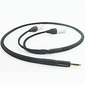 Youkamoo 4.4mm to Dual XLR Male Balanced Audio Headphone Adapter Silver Plated Cable 5 FT 1.5M