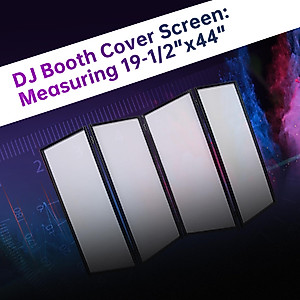 ECOTRIC Portable DJ Facade Booth Foldable Cover Screen with White/Black Facade+Cloth Frame Booth Steel +Travel Bag Case Projector Display Scrim Panel with Folding