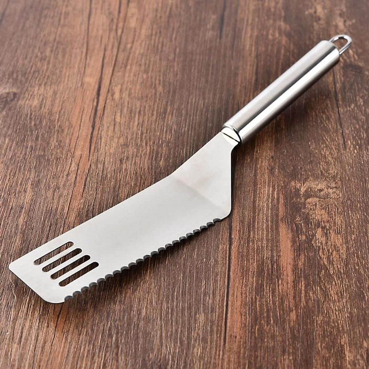 WEISHA Pie Server Stainless Steel Serrated Spatula with Comfortable Handle for Cutting and Serving Desserts Pizza Cake Baking Tools(Pie Server)