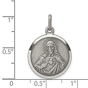 IceCarats 925 Sterling Silver Vintage Sacred Heart Love of Jesus Christ Head Face Medal Necklace Religious Pendant Christian Faith Charm Only