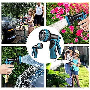 Expandable Garden Hose, Water Hose 50ft with Triple Layer Latex Core, Extra Strength Fabric Lightweight & No-Kink Flex Water Pipe with 10 Function Nozzle