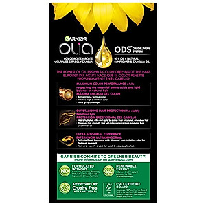 Garnier Hair Color Olia Ammonia-Free Brilliant Color Oil-Rich Permanent Hair Dye, 4.62 Dark Garnet Red, 1 Count (Packaging May Vary)