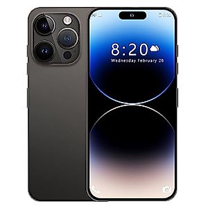 MMY I14 Pro MAX Unlocked Cell Phone, Long Battery Life 6.82" HD Screen Unlocked Phones, 6+256GB Android 13 Smartphone with 128G Memory Card, Dual SIM/Fingerprint Lock/Face ID/GPS - Black