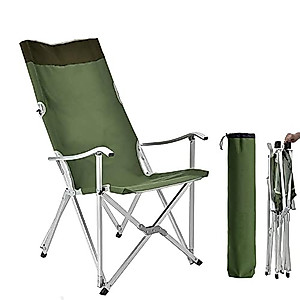 Portable Camping Chairs 2 Pack, Higher Folding Beach Chair Outdoor Sun Pool Lawn Picnic Sand Chair Aluminum Frame with Carrying Bag for Hiking BBQ Beach Traveling Picnic Fishing