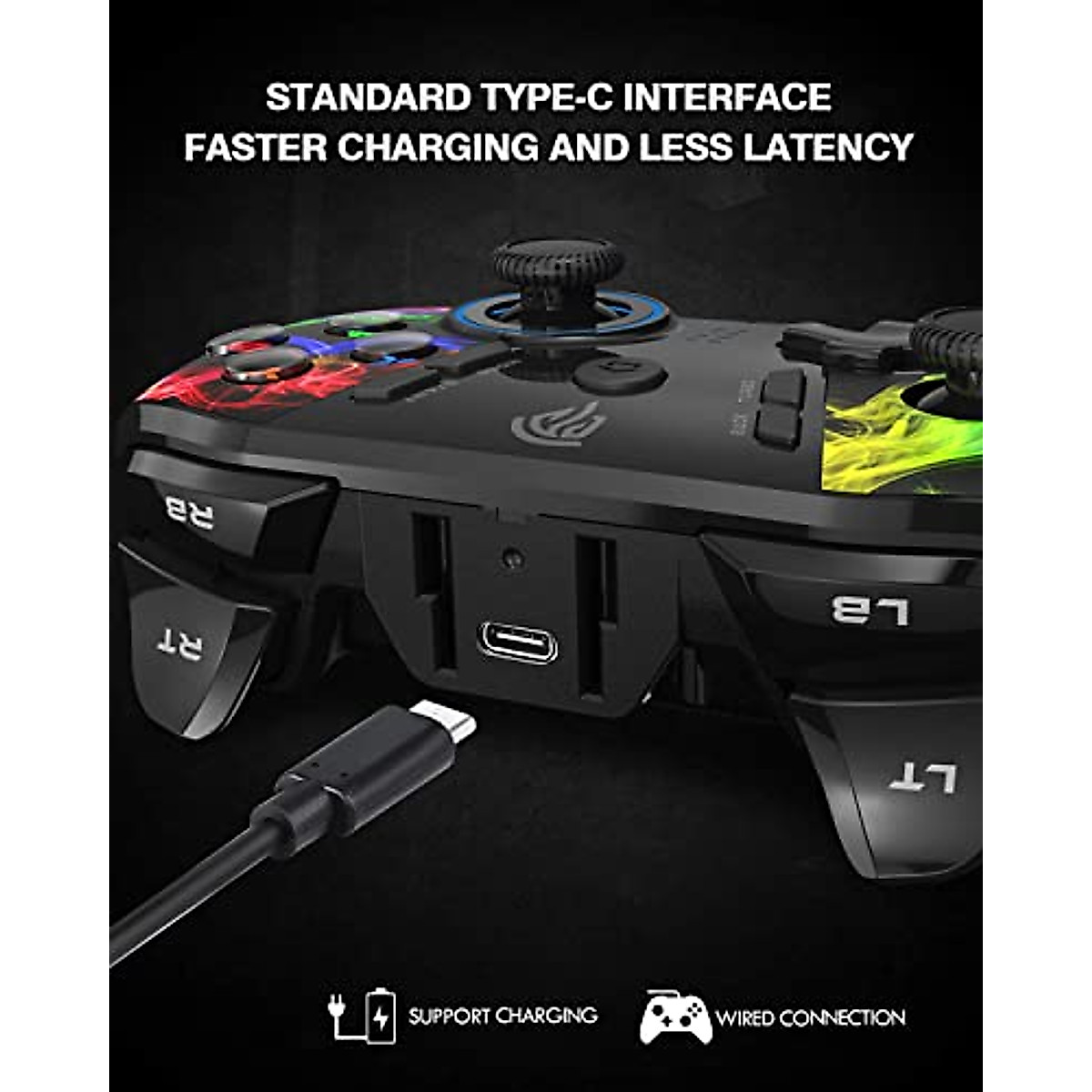 EasySMX Wireless PC Controller, Dual-Vibration Joystick Gamepad Computer Gaming Controller for PC Windows 7/8/10/11/12, Steam, PS3, Switch and Android- Black