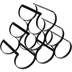 Deco 79 Metal 6 Bottle Wine Rack, 12" x 7" x 10", Black