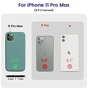 OTOFLY Soft Silicone Designed for iPhone 11 Pro Max Cases,[Military Grade Drop Protection] [Anti-Scratch Microfiber Lining] Shockproof Protective Phone Case Slim Thin Cover 6.5 inch,Pine Green